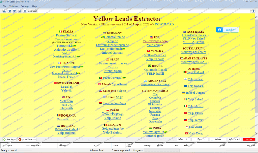 Yellow Leads Extractor Cracked Version破解版，外贸客户开发，黄页爬取 5.8.0Version - 外贸实战笔记